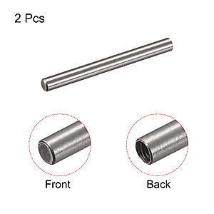 uxcell M4 Internal Thread Dowel Pin 2pcs 6x70mm Chamfering Flat Carbon Steel Cylindrical Pin Bed Bookshelf Metal Devices Industrial Pins