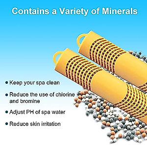 Joepoe SPA Mineral Stick Parts,Mineral Sticks for Hot Tub with 4 Months Lifetime Filter Cartridge Universal for Hot Tub&Pool (Yellow,3-Pack)