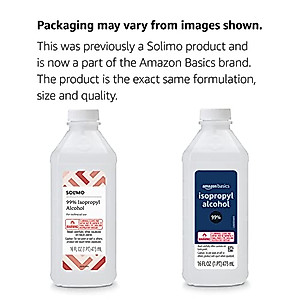 Amazon Basics 99% Isopropyl Alcohol First Aid For Technical Use,16 Fluid Ounces, 1-Pack (Previously Solimo)