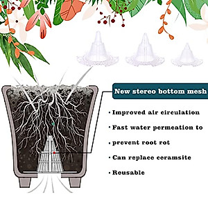30 Pcs Upgraded Cone Flower Pot Hole Mesh Pad DIY Planter Bottom Grid Mat Mesh Hole Screens for Keeping Soil from Flowing-Prevent Soil Loss Breathable Gasket-Drainage Netting for Bonsai,3 Sizes