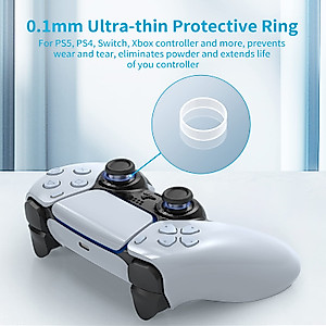 Joysticks Replacement for PS5 Controller, AOLION 3D Joystick Module Parts, 55 PCS Controller parts with 8 Potentiometer, 2 Joystick, Thumbstick, 10 Protective Ring and More black