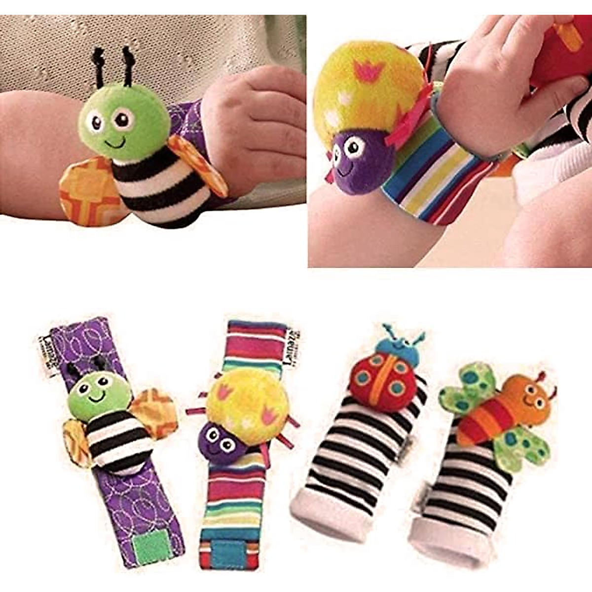 Newborn Essential Baby Girl Boy Gift Set: Baby Rattle Socks with Wrist Rattles, 0-6 to 12 Months Infant Brain Development Toys
