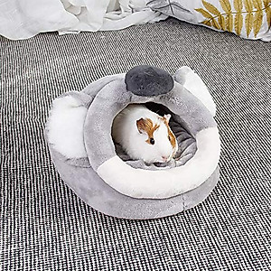 ABLAZEZAI Guinea Pigs Hideouts Chinchilla Hedgehogs Bed Hamster Supplies Dutch Rats Bearded Dragon Ferrets Rabbit House Animals Bed/Cube/House (L, Koala)