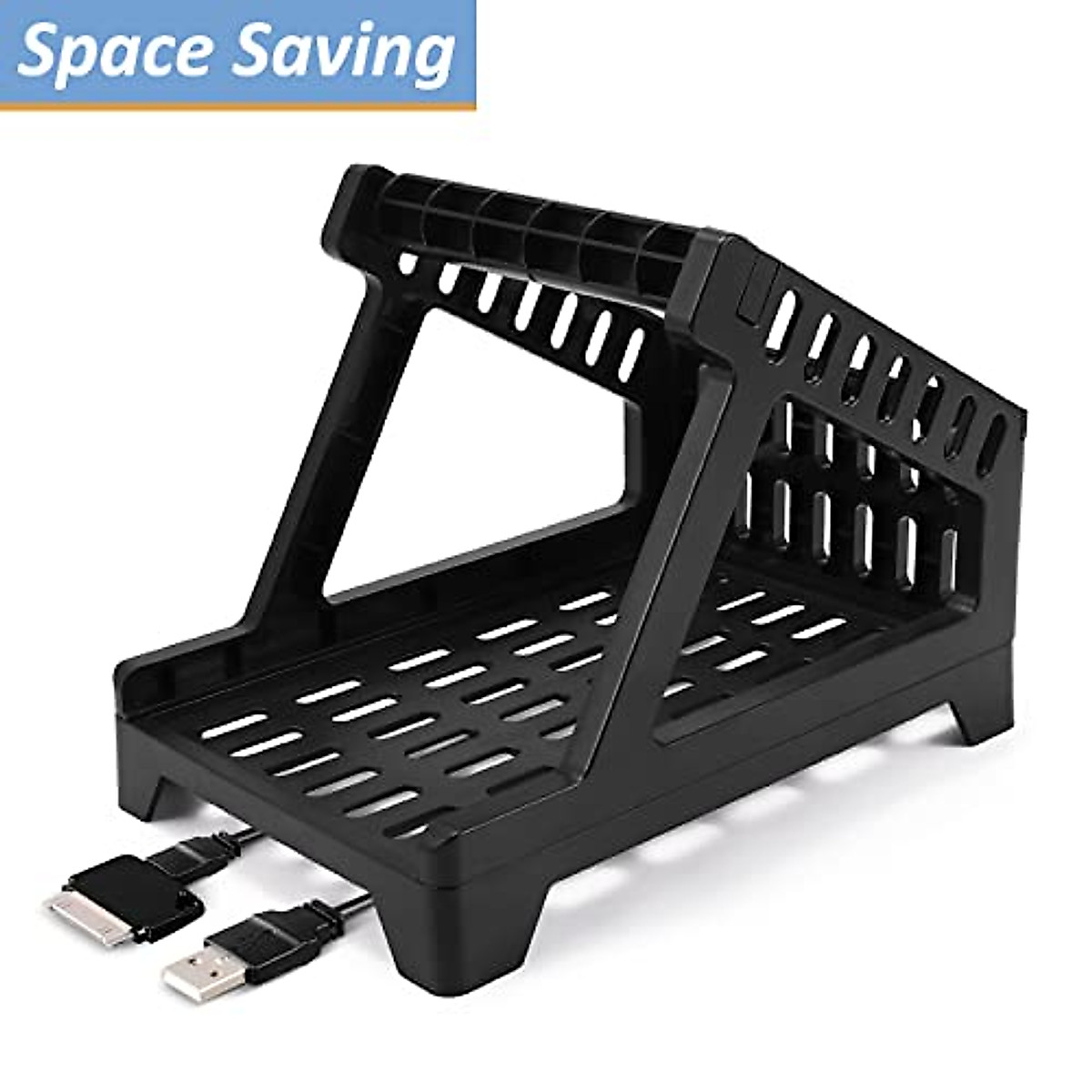 LERMITY Label Holder Thermal Label Holder for Rolls and Fanfold Labels Direct Shipping Label Stand Desktop Printer Accessory for Home, Office (Black)