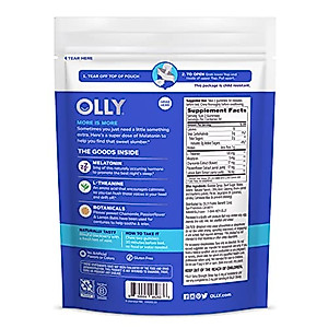 OLLY Extra Strength Sleep Gummy, Occasional Sleep Support, 5 mg Melatonin, L-Theanine, Chamomile, Lemon Balm, Sleep Aid, Blackberry - 60 Count