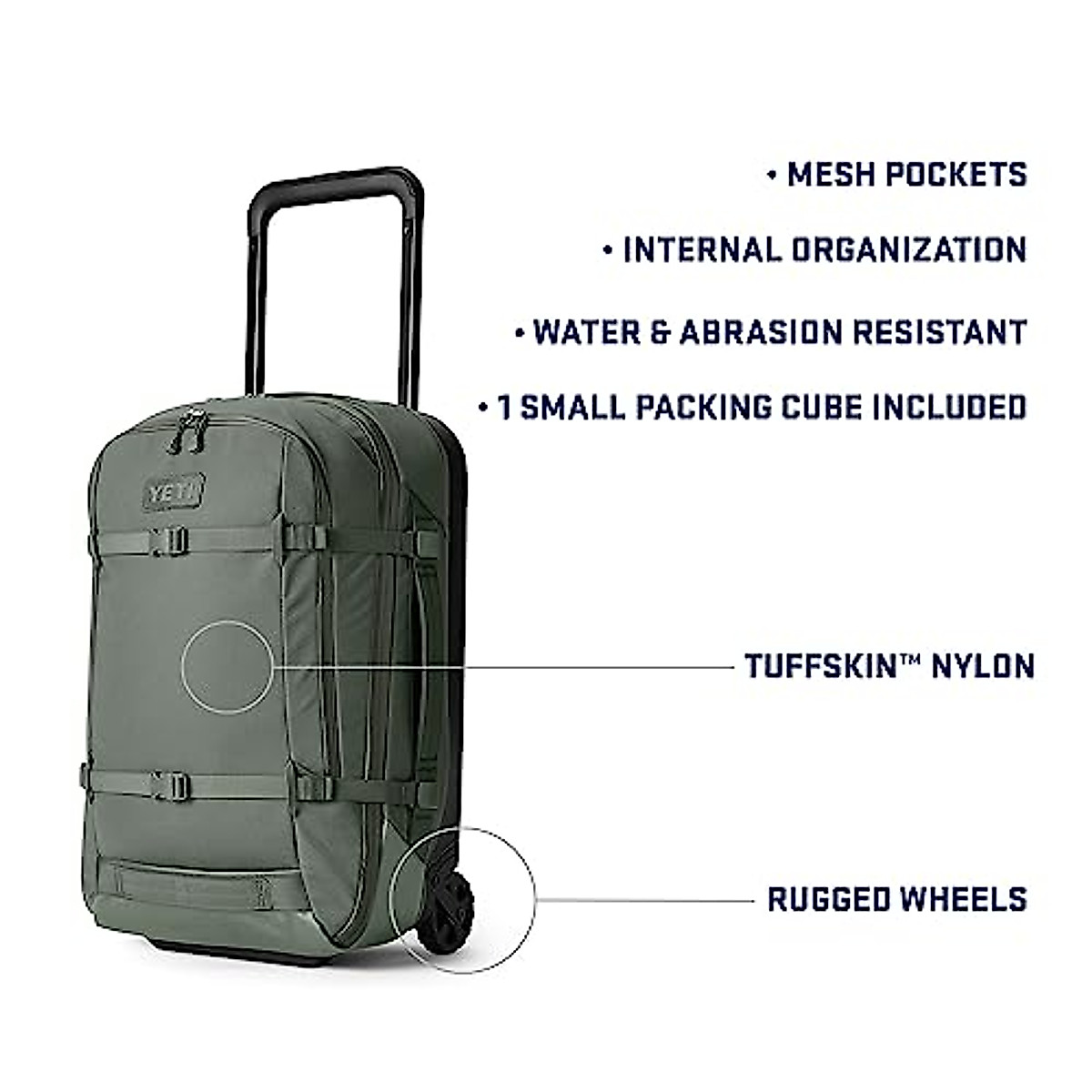 YETI Crossroads Luggage, 22 inch Carry-On, Camp Green