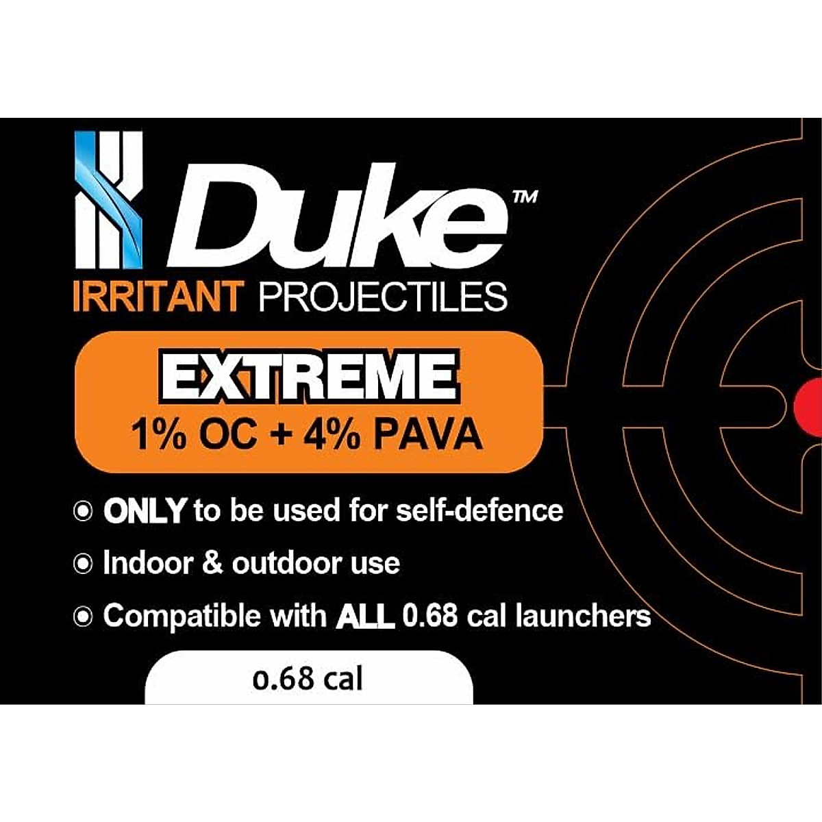 Duke Extreme Non-Lethal Self Defense .68 Caliber Pepper Projectiles - (7 Count) | Premium Pepper Spray Balls - 1% OC + 4% PAVA