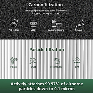 2-Pack Blue Pure 211+ Replacement Filter Compatible with Blueair Blue Pure 211+ Air Cleaner Purifier, Foldable Particle & Activated Carbon Filter fits for Blue Pure 211+ Air Purifier