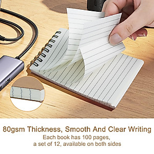 wavamawa Pocket Notebooks Set of 12, Small 3x5 Spiral Notepads, Office Style Mini Notebook, Small Notepad Pocket Size, Memo Pads for Home, College, Work or School - Lined College Ruled Paper