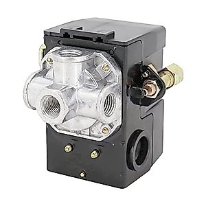 LF10-4H Pressure Switch, 4 Port Air Compressor Pressure Switch Replacement Control NPT1/4 95-125 PSI 20A