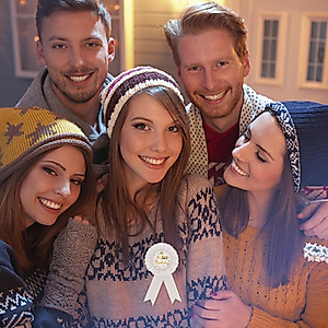 White It's My Birthday Tinplate Badge Pin, White Rosette Happy Birthday Pin for Women, Cheers to 21st/30th/40th/50th Years Award Ribbon, It's My Birthday Party Decorations