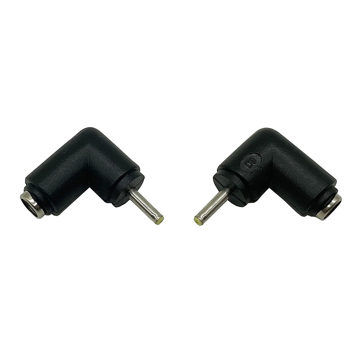 Dafensoy DC Barrel Power Jack Charging Cable Connector, 90 Degree Angle DC5.5 x 2.1 Female to 2.5 x 0.7 Male Adapter, Used for Notebook Computers, Tablet Computers, LED Lights, Routers, etc (2-Pack)