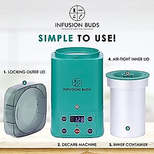Decarboxylator Machine For Herbs- Decarb Box with Smell Proof Canister. Decarb Machine Magically Activates Herbs for Infusion of Butters, OIls and Tinctures - Odorless and Easy To Use- eBook Included!