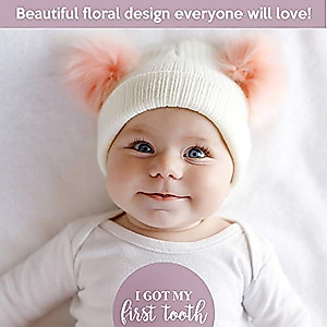 Baby Monthly Stickers | Floral Baby Milestone Stickers | Newborn Girl Stickers | Month Stickers for Baby Girl | Baby Girl Stickers | Newborn Monthly Milestone Stickers (Set of 24)