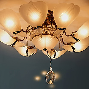 2PCS Ceiling Fan Pull Chains, Premium Fan Pull Chain with 20-inches Extension Chains