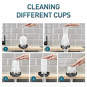 POKIM Metal Glass Rinser for Kitchen Sink, Baby Bottle Cleaner Premium SUS 304 Stainless Steel,Cup Washer Accessories Replacement Matte Black Finish Bottle Cleaner Sink Attachment