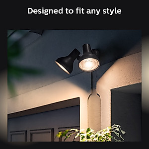 Philips Hue White PAR38 LED 100W Equivalent Waterproof Dimmable Smart Wireless Flood Light Bulb (2 Pack)