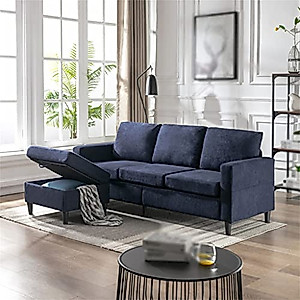 YEBDD Convertible Sectional Sofa with Two Pillows，Living Room L-Shape 3-Seater Upholstered Couch for Small Space