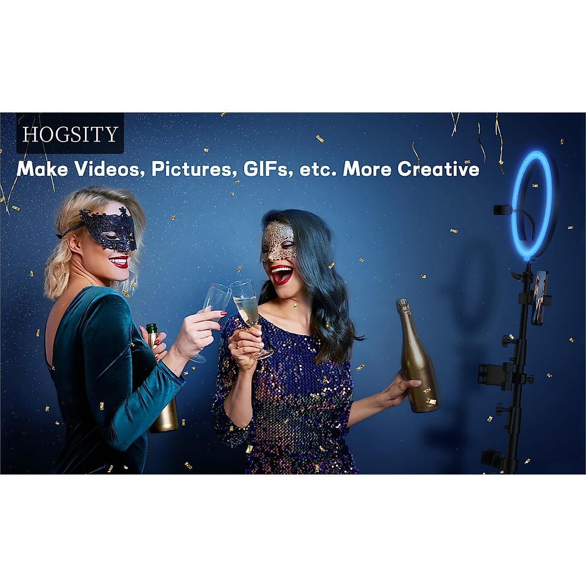 HOGSITY 360 Photo Booth Machine for Parties for 1-3 PPL,with APP,Wireless Light Strip,Custom Logo&Parts Replace,360 Camera Booth Auto Spin w/Ring Light&Flight Case for Slow Motion Etc.27