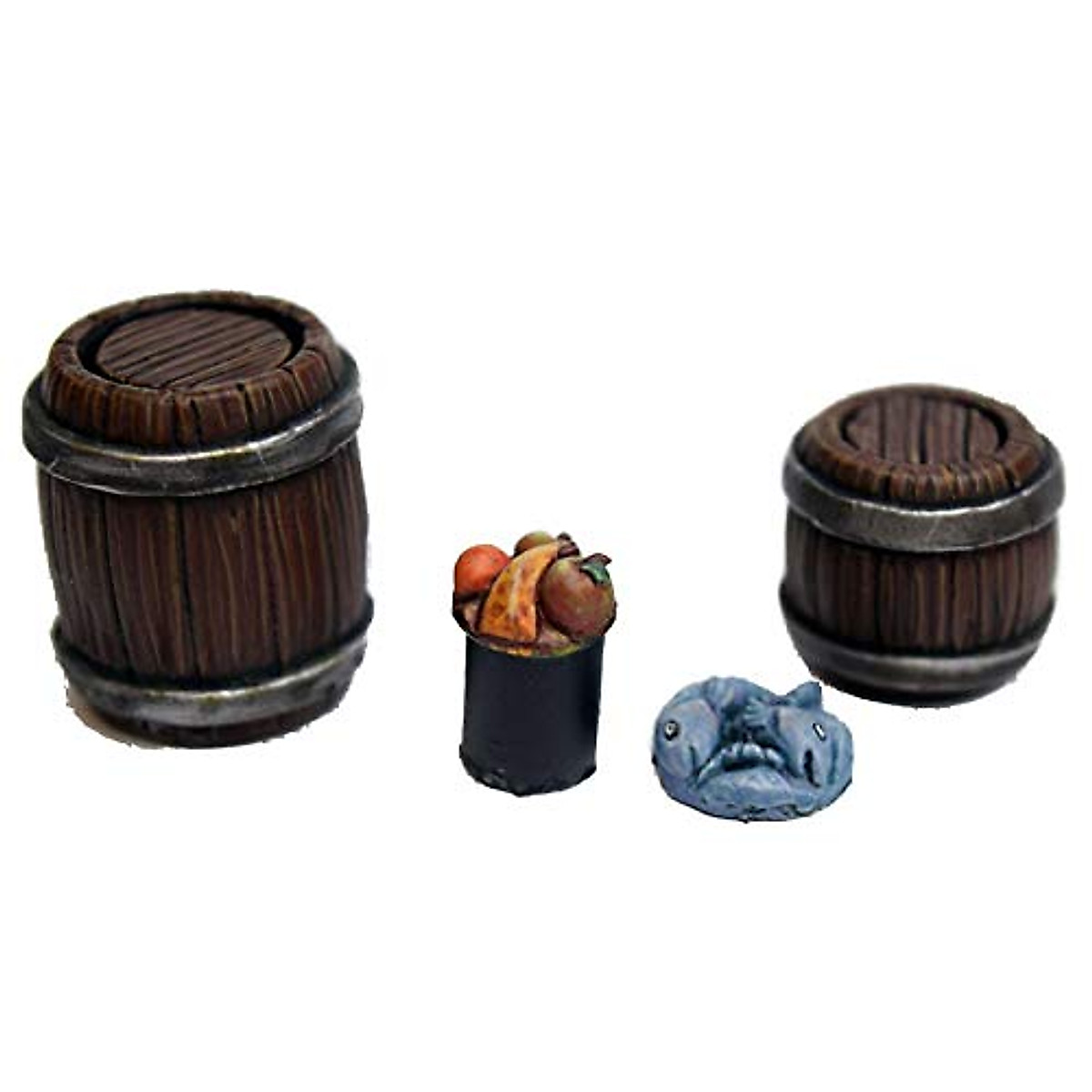 War World Gaming Fantasy Village Street Market Stall and Barrels Set – 28mm Heroic Scale Wargaming Terrain Model Diorama Scenery Wargame Tabletop Medieval Battle Wargame Battleboard