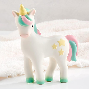 Lil' Llama Baby Teething Toys, Unicorn Teether for Toddler & Baby Boys and Girls, 100% Natural Rubber Squeaker, BPA-Free, Soothe Sore Itchy Gums & Teething Pain (Unicorn)