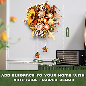 BOOZUU Dried Flower Building Block Set - 815 PCS Botanical Collection Brick, Dried Flower Centerpiece Building Toy,Wall Hanging Artificial Flowers Gift for Adults Kids