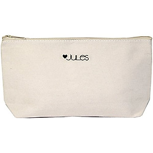 Jules Natural Canvas Makeup Zipper Bag Everything Happens For a Reason Just Believe