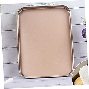 FURLOU 10 Square Pan Bread Oven Mini Oven Mini Loaf Pan Nonstick Loaf Pan Baking Cookie Sheets Pans Oven Cake Pan Cake Mold Pan Baking Tray Bakeware Bread Pan Baking Tools Golden Oval Plate