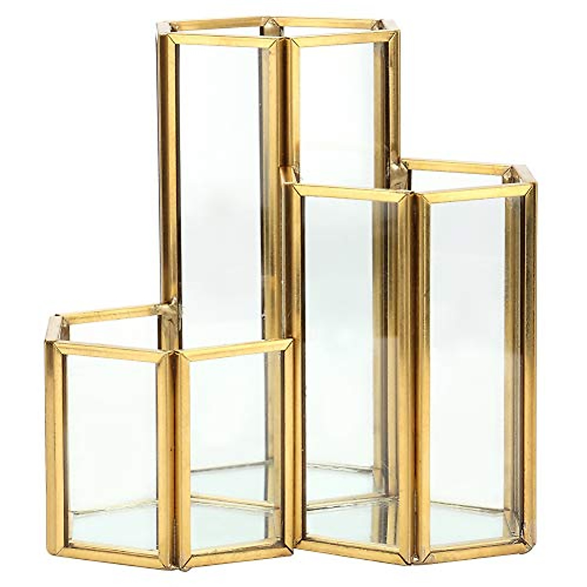 Makeup Brush Holder, with Non Slip Bottom Elegant Design Gold Glass Stationery Organizer, for Home Decor Desk Dresser for Office Decor