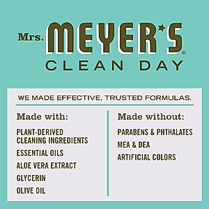 MRS. MEYER'S CLEAN DAY Hand Soap, Made with Essential Oils, Biodegradable Formula, Basil, 12.5 fl. oz