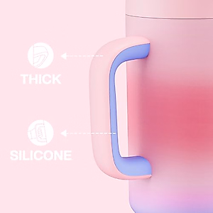 ENCOOL 40 oz Tumbler with Handle and Straw, 100% Leakproof Insulated Tumbler with Lid and Straw, Stainless Steel Travel Mug, Keeps Cold for 34 Hours, Car Cup Holder Friendly (Evening Glow)