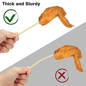 HANSGO Wooden Candy Apple Skewer Sticks, 5mm 7inch Birch Bamboo BBQ Caramel Apple Sticks Cotton Candy Stick Rock Candy Stick Skewer Semi Pointed Lollipop Sticks Barbecue Corn Dog