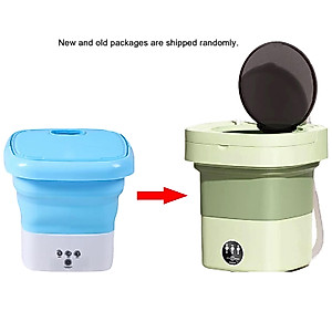 Portable Foldable Bucket Washing Machine Small Turbine Washer with Drain Basket for Apartment Dorm, Underwear or Small Items, Camping, RV, Travel (110V-240V) - Best Gift Choice