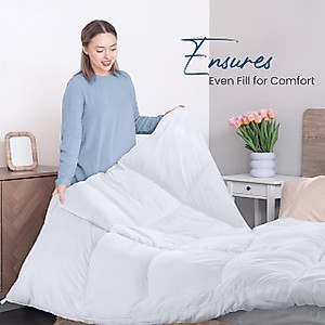 Utopia Bedding Down Alternative Comforter (Queen, White) - All Season Comforter - Plush Siliconized Fiberfill Duvet Insert - Box Stitched