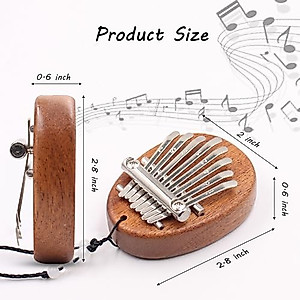 Kalimba Thumb Piano, Potable 8 Keys Mbira Finger Piano Musical Instruments Gift for Kid Adult Beginners Professional (Oval)