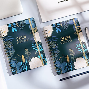 2024 Planner - Planner 2024, 2024 Planner Weekly and Monthly, Jan 2024 - Dec 2024, 6.4" x 8.5", 2024 Calendar Planner with Monthly Tabs, Back Pocket, Holidays, Thick Paper, Twin-Wire Binding