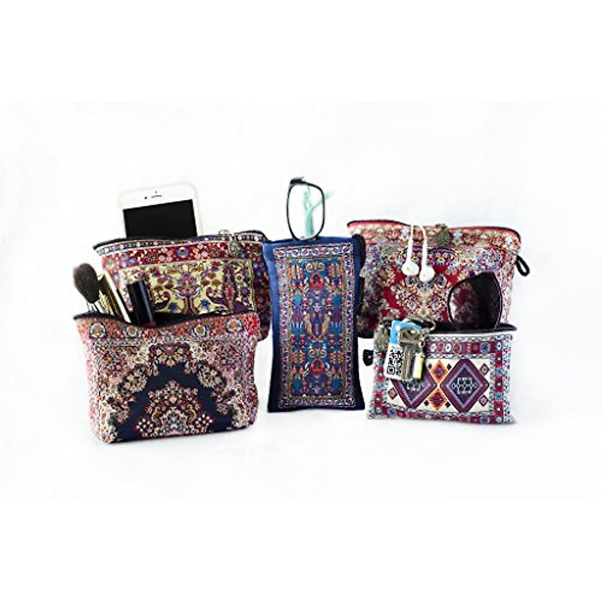 Oriental Carpet Woven Fabric Bookmark - 6 Bookmark Design Collection - Beautiful, Elegant, Cloth Bookmarks! Best Gifts & Stocking Stuffers for Men,Women,Teachers & Librarians!