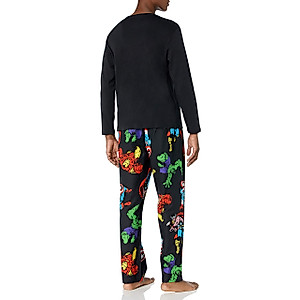 Amazon Essentials Disney | Marvel | Star Wars Men's Flannel Pajama Sleep Sets - Discontinued Colors, Marvel Avengers Print, Large