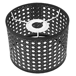 EXCEART Small Woven Lamp Shade E27 16cm Plastic Pendant Lampshade Drum Chandelier Light Cover Wall Floor Table Lamp Bulb Cage Guard Rustic Hanging Light Fixture B