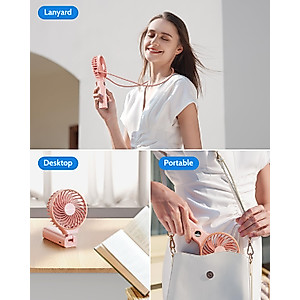 SWEETFULL Handheld Fan, Portable Fan, 5000mAh Rechargeable Battery, 6 Speed Wind, LED Display, Personal Mini Travel Fan with Backup Power, Hand Held Fan USB Foldable Electric Fan for Women Girl