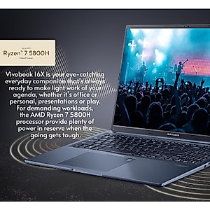 ASUS 2023 Newest Vivobook Laptop, 16" HD Display, AMD Ryzen 7 5800HS(Beat i7-1195G7), 12GB RAM, 512GB SSD, AMD Radeon Graphics, WiFi 6, Chiclet Keyboard, USB-A&C, Windows 11 Home, Bundle with JAWFOAL