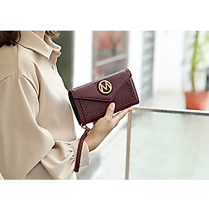 MKF Collection Tote Shoulder Bag for Women, Crossbody Purse & Wristlet -Pocketbook 3 PCs Handbag Set Beige