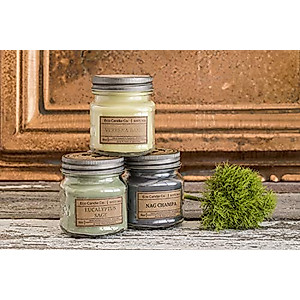 Eco Candle Co. Mason Jar Candle, Naked, 8 oz. - Unscented - 100% Soy Wax, No Lead, Kraft Label & Antiqued Pewter Lid, Hand Poured, Phthalate Free, Made from Midwest Grown Soybeans, All Natural Wicks
