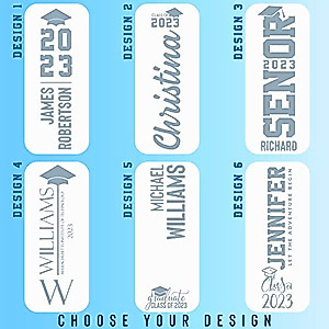 Graduation Gifts - Personalized Water Bottle w Straw Lid, Custom 6 Designs Water Bottle w Name | 24 oz - Purple | Double Wall, Vacuum Insulated, Class of 2023, High School, College Gifts