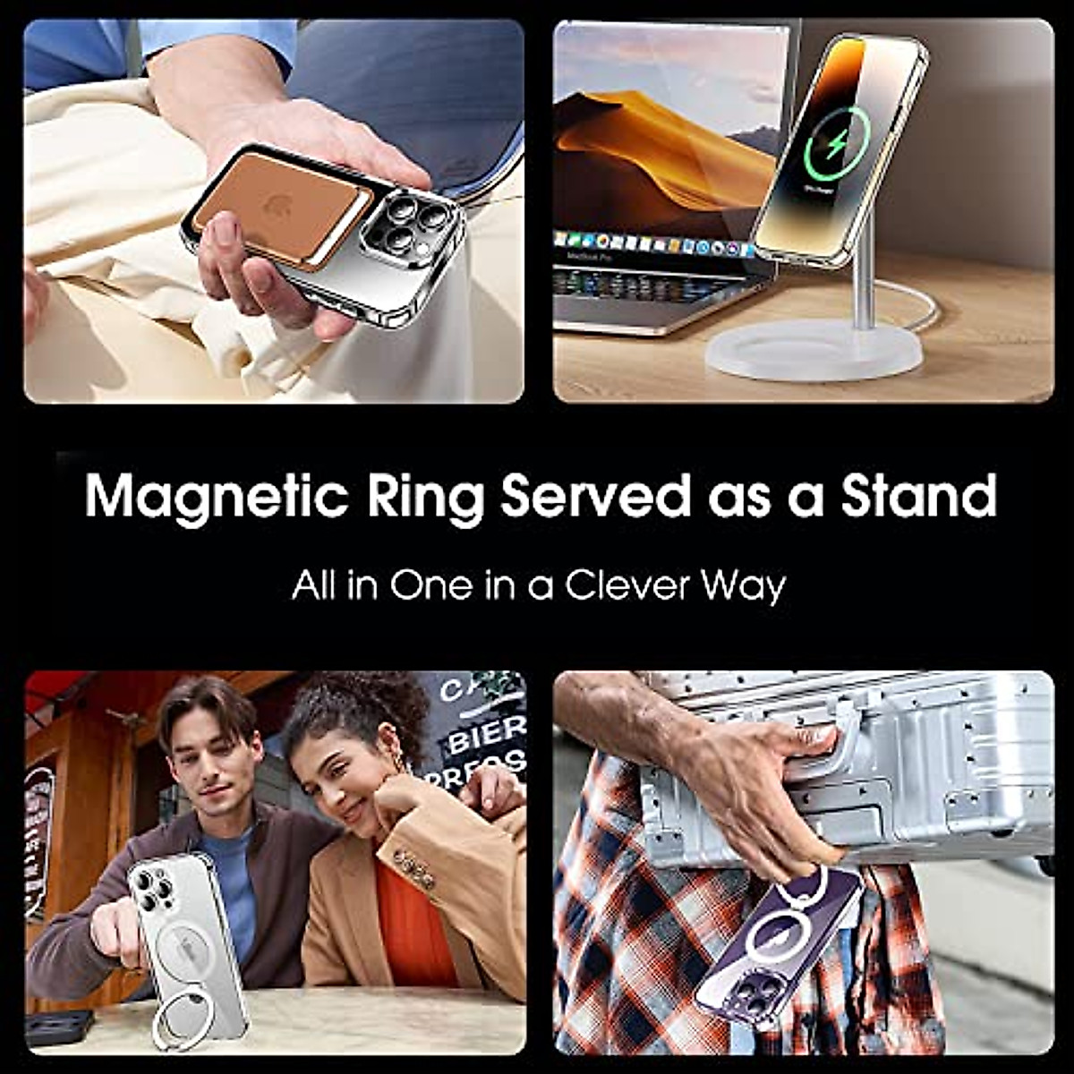 CASEKOO Magnetic Clear Designed for iPhone 14 Pro Max Case with Invisible Stand [Compatible with MagSafe] [Non Yellowing] Shockproof Protective for Women Men Phone Cases 6.7 Inch 2022, Clear