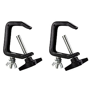 CHAUVET CLP-03 Standard C Clamps for DJ Lighting Setups and Systems, Fits 1-2 Inch Truss for Stable & Safe Light Mounting, 44 Pound Capacity, 2 Count