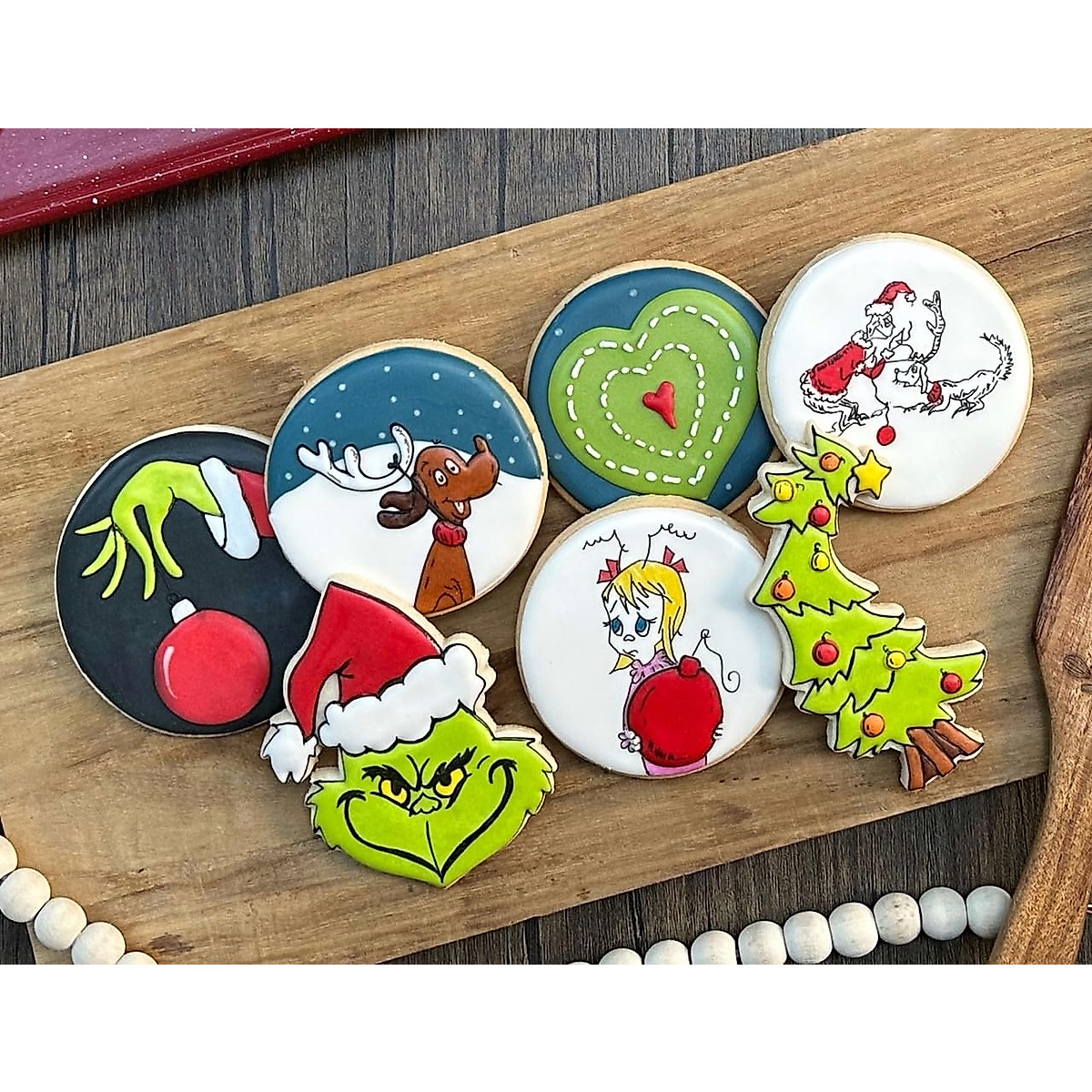 CHRISTMAS COOKIE CUTTERS Head/Face With Santa Hat Leaning Christmas Tree and Hand Holding Ornament Holiday Christmas Cookie Cutters (3 Pack)