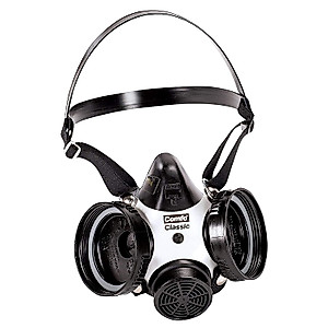 MSA 808074 Comfo Classic Series Half-Mask Respirator - Size: Medium, Harness Style: SoftFeel Hycar, Twin-Port, Reusable Gas Mask, MSA Comfo Cartridge Compatible