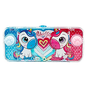 Water Games Handheld Water Ring Toy for Kids - 4 Pack of Unicorn Water Ring Toss Toy