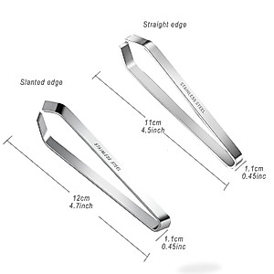 2 Pcs Tweezers, Stainless Steel Non-slip Flat and Slant Tweezers Fish Salmon Bones Remover Tool